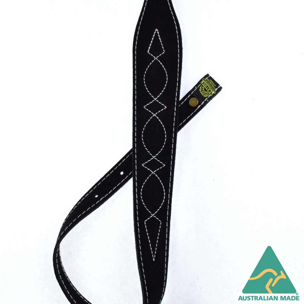 60mm Tapered Suede Gun Sling with Western Stitch Pattern - Colonial Leather
