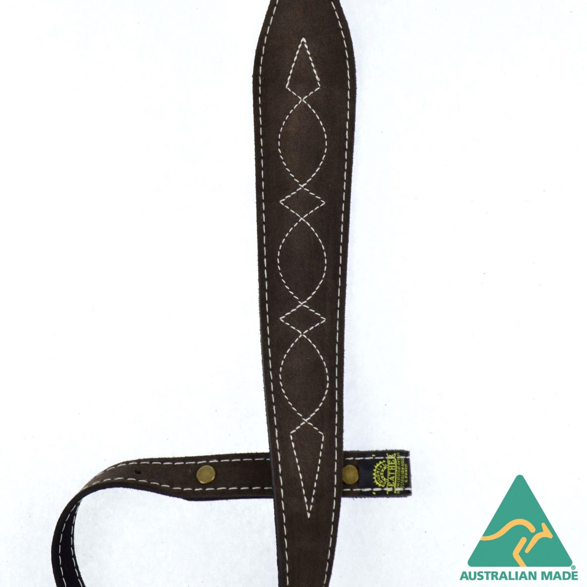 60mm Tapered Suede Gun Sling with Western Stitch Pattern - Colonial Leather