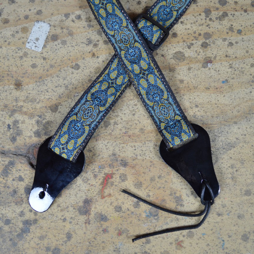 Blue Jacquard Ukulele Strap - Colonial Leather
