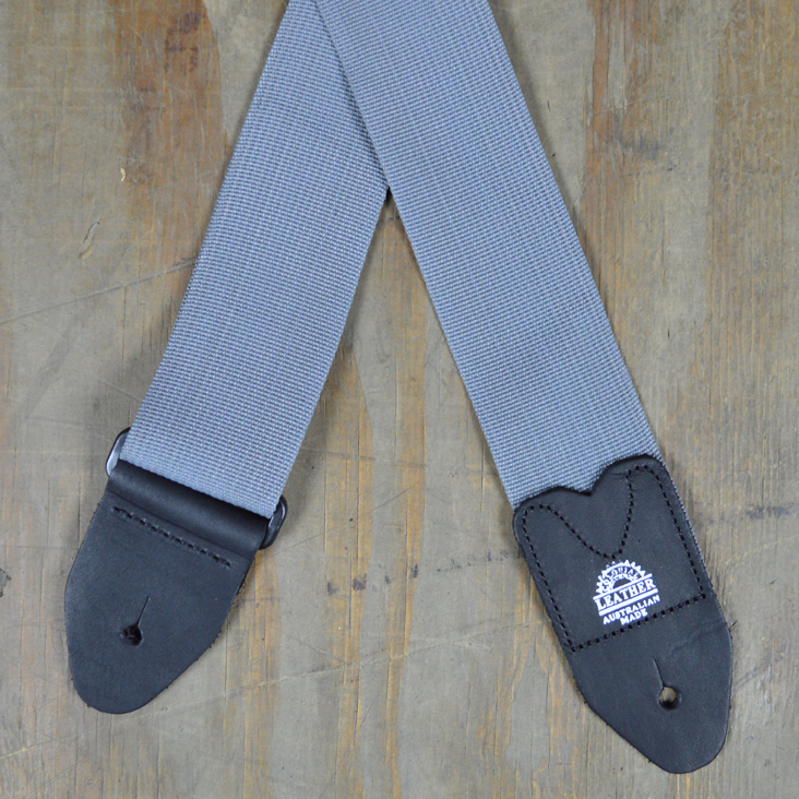Grey Webbing Guitar Strap - Colonial Leather