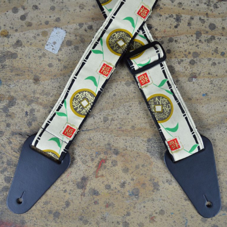 Japanese Bamboo Rag Guitar Strap - Colonial Leather