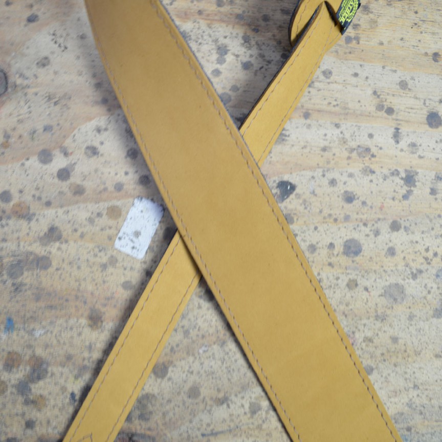 2.5" Sueded Tan Soft Leather Guitar Strap - Colonial Leather