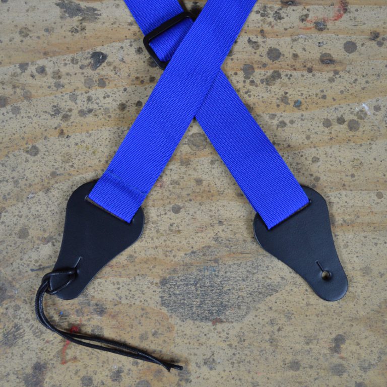 Blue Webbing Ukulele Strap - Colonial Leather