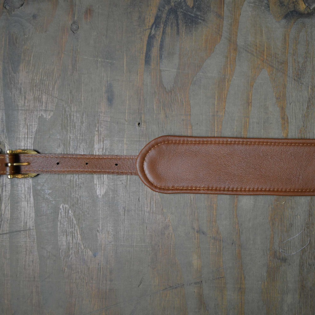 Padded leather vintage style guitar strap, Brown & Tan
