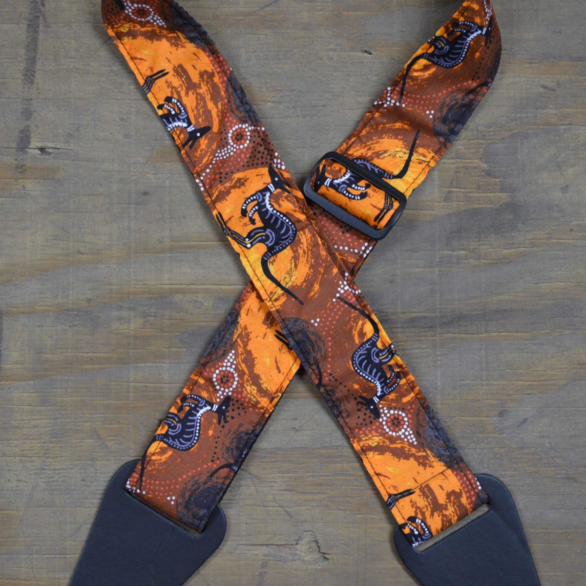 RSI-11-C-ABORIGINAL-ART-RAG-GUITAR-STRAP-KANGAROO-OUTBACK - Colonial ...