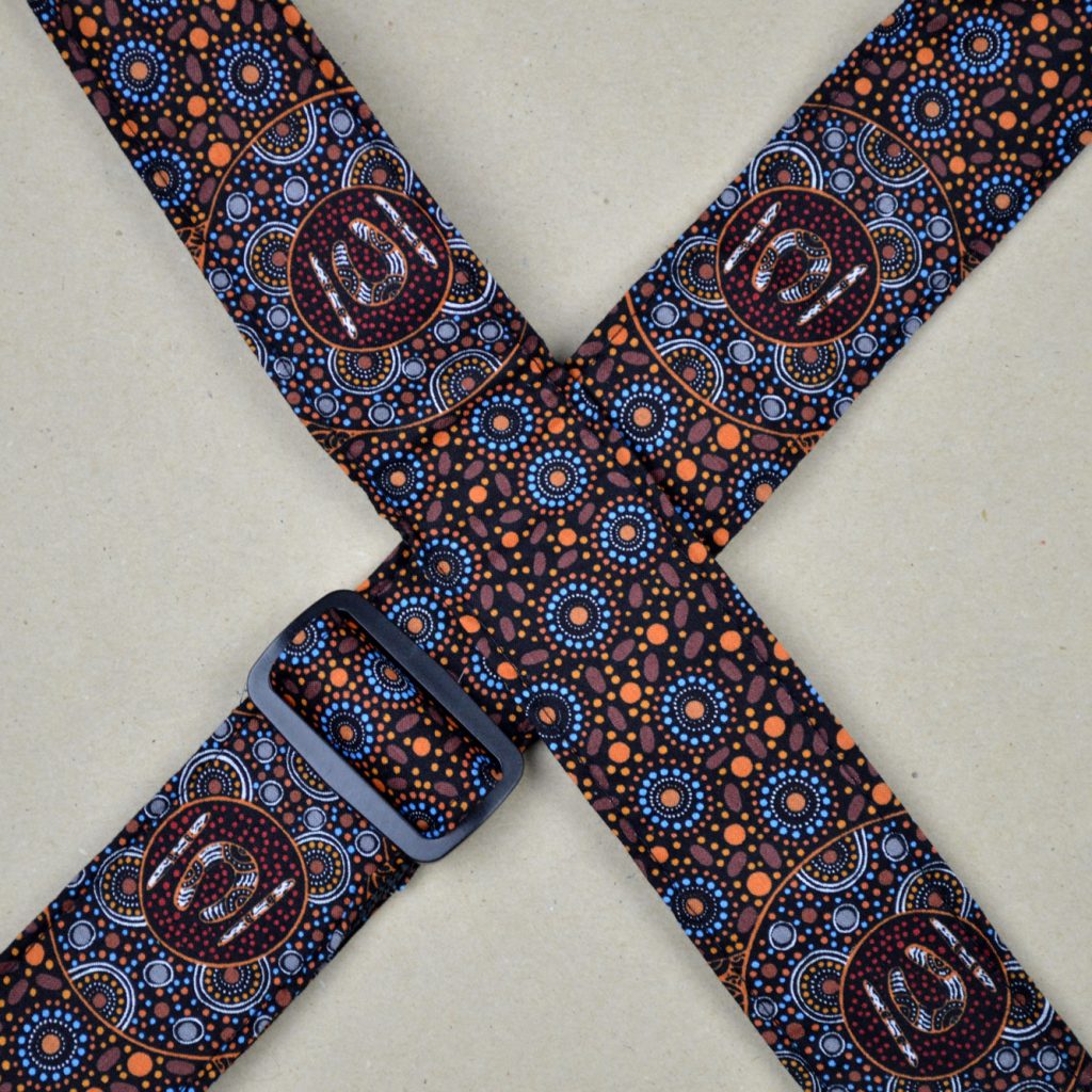 Aboriginal Art Guitar Strap - Water Collecting RSI-15 - Colonial Leather