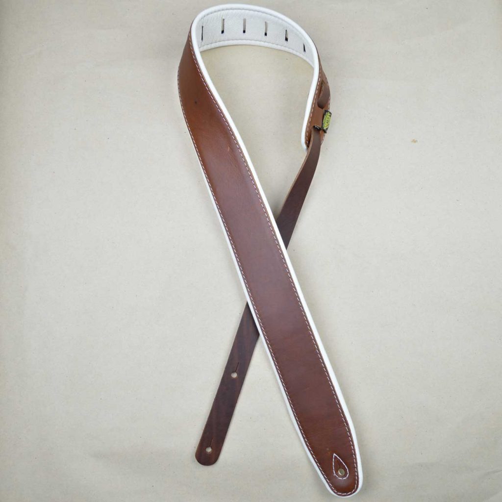 Clip Buckle Black Leather Guitar Strap - Colonial Leather