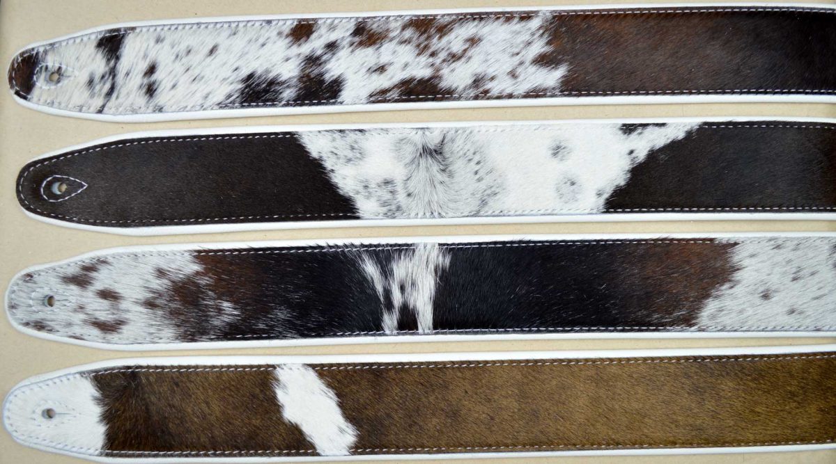 2.5? Wide Genuine Hair On Cowhide With White Leather Back Guitar Strap ...