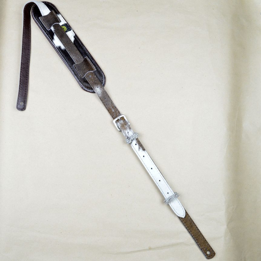 2.5? Wide Genuine Hair On Cowhide With Brown Leather Back Guitar Strap ...