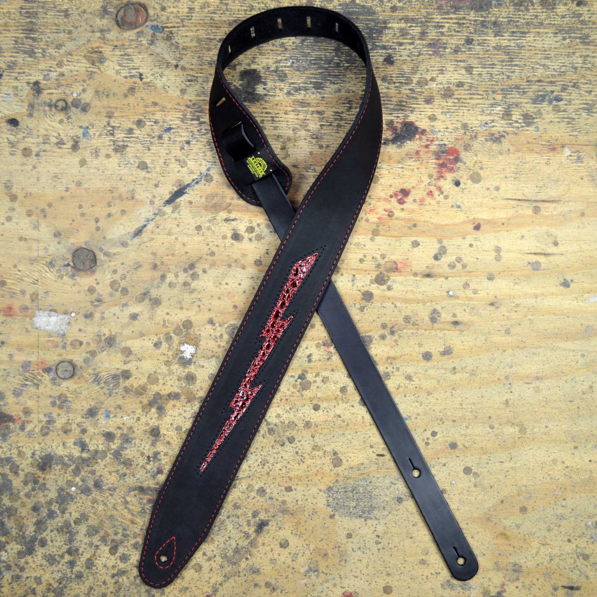 Diamond Pattern Leather Inlay Strap - Colonial Leather