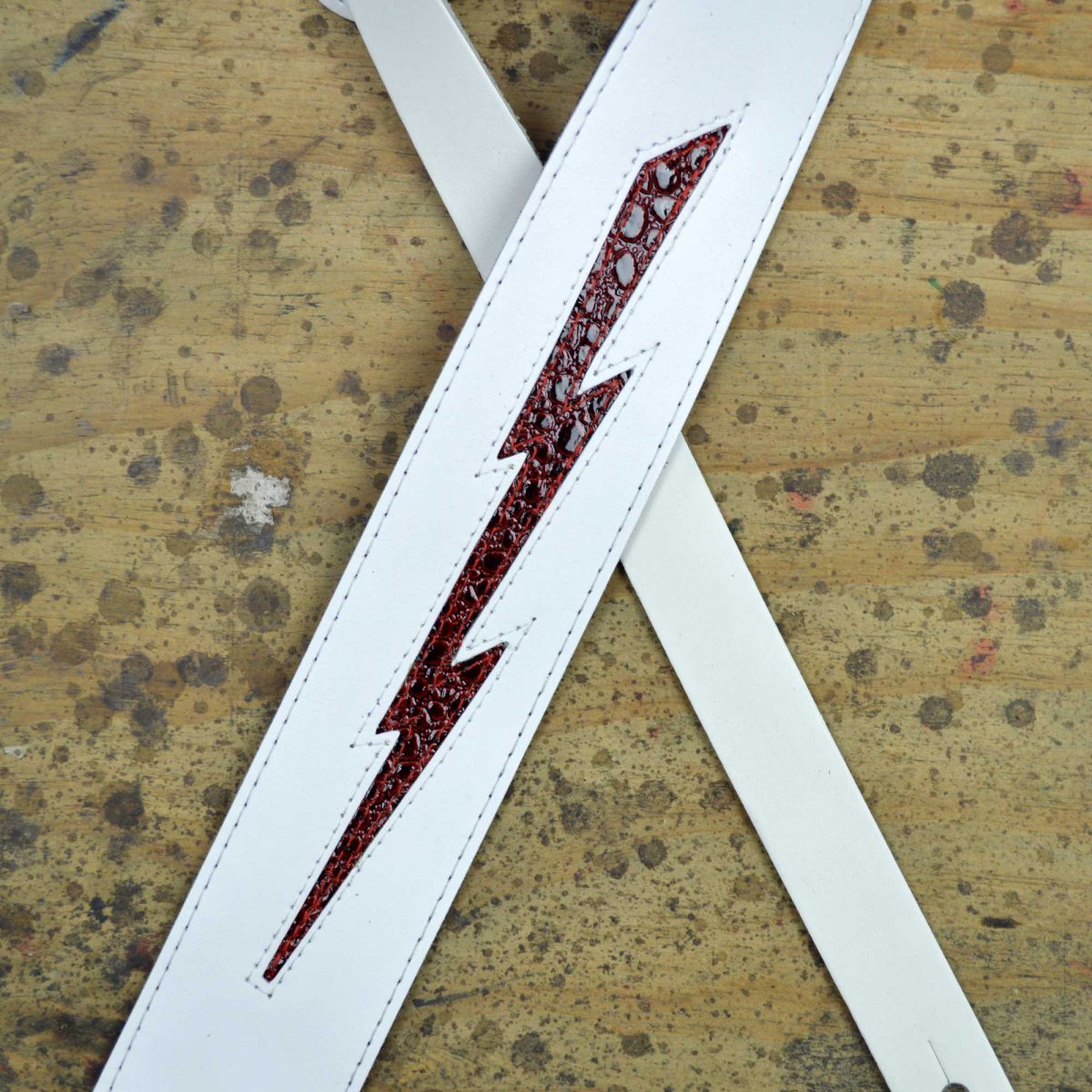 Diamond Pattern Leather Inlay Strap - Colonial Leather