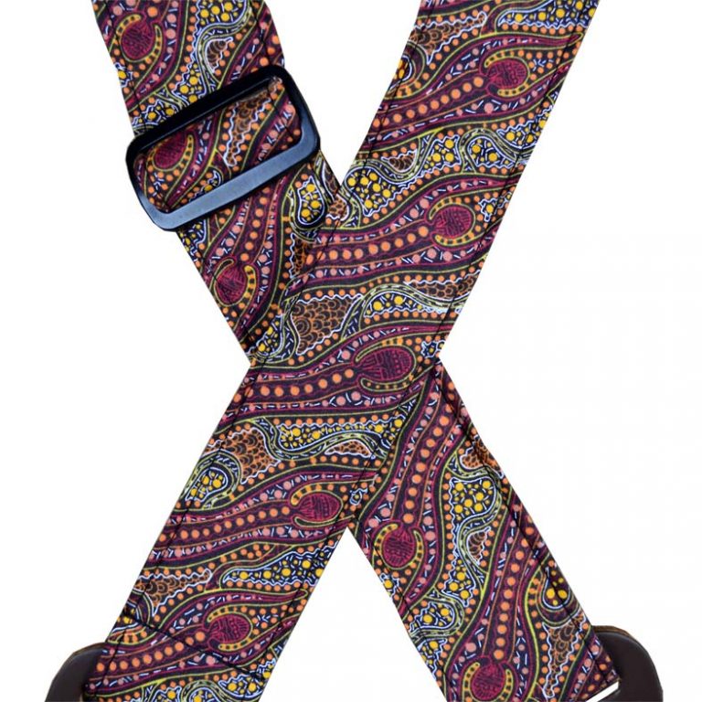 Aboriginal Art Guitar Strap - Spirit Dreaming Brown RSI-17 - Colonial ...