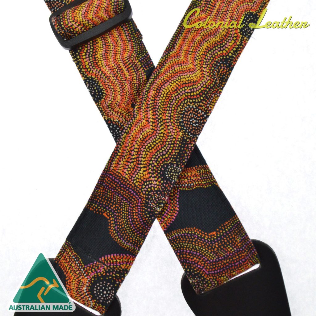 Aboriginal Art Guitar Strap - Mina Yukurrpa Dreaming RSI-28 - Colonial ...