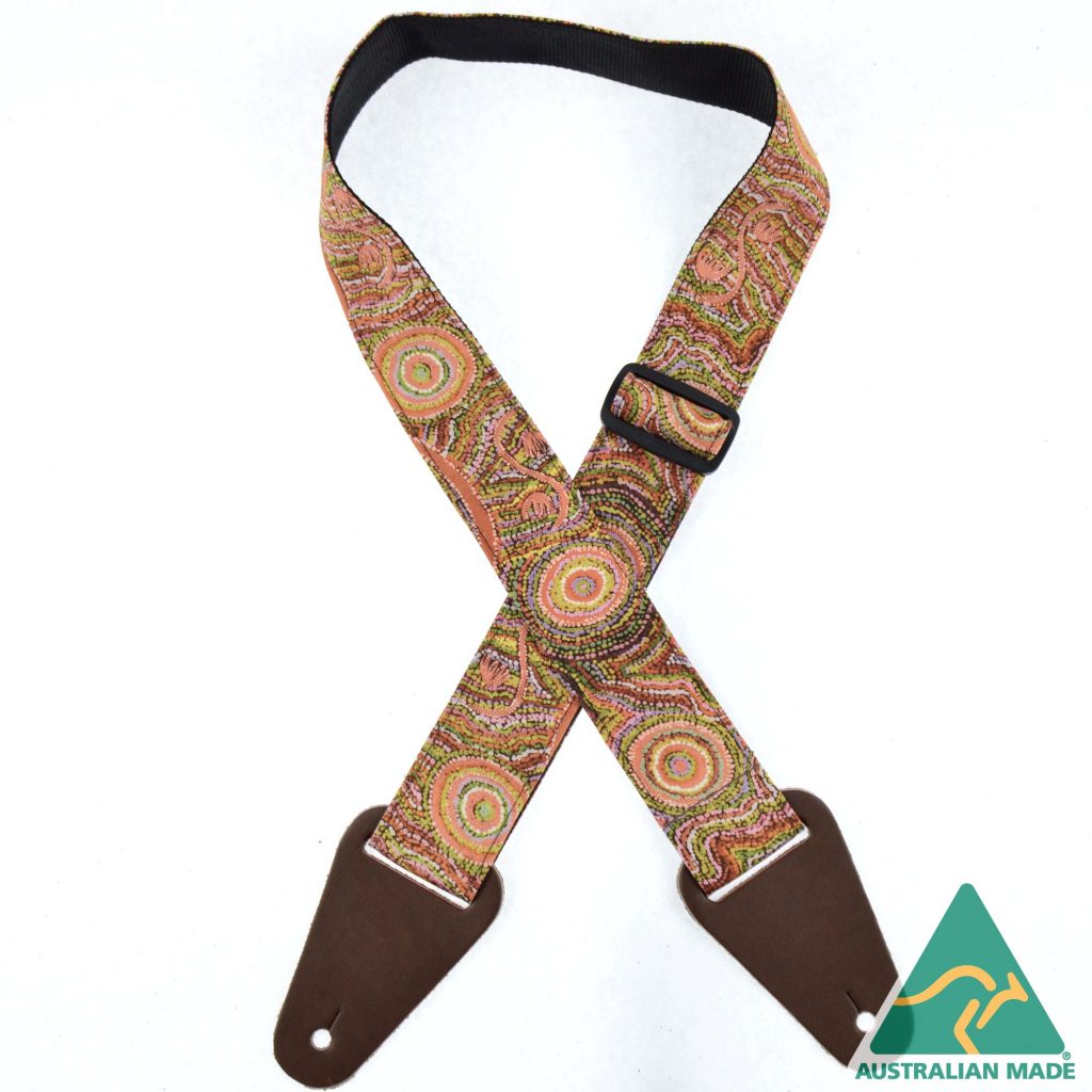 Aboriginal Art Guitar Strap - Warlu Goanna Dreaming RSI-30 - Colonial ...