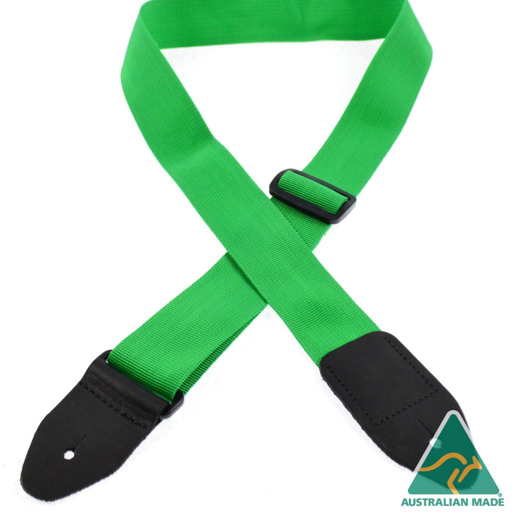 Lime Green Webbing Guitar Strap - Colonial Leather