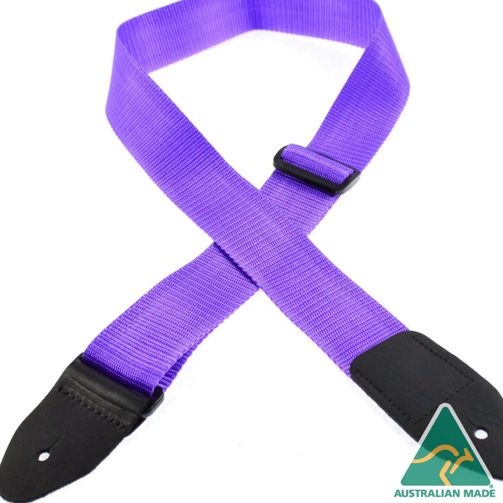 Purple Webbing Guitar Strap - Colonial Leather